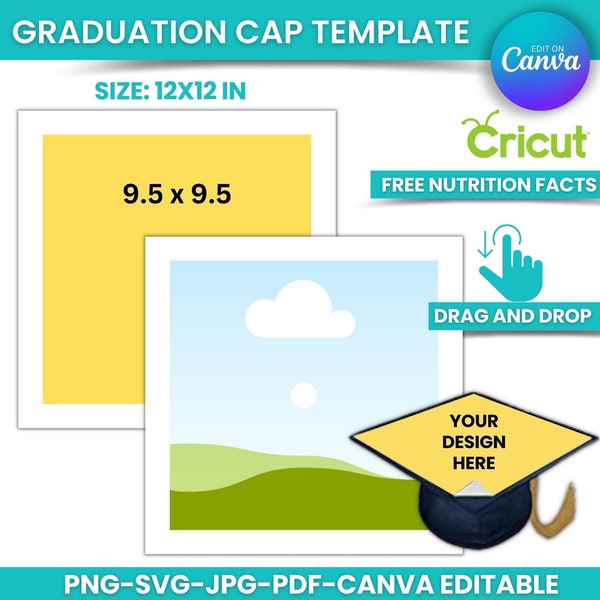 Graduation Cap Sublimation Template - Etsy