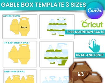 Gable Box Template Bundle, Gable Box SVG, Box Svg, Gift Box Svg, Box Template SVG, Party Favor ...