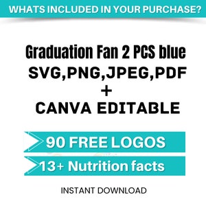 Graduation Fan Template, Grad Fan Template SVG, Canva, Graduation Fan ...