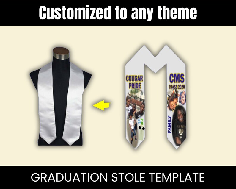 Graduation Stole Template Bundle Svg Graduation Stole Stole - Etsy