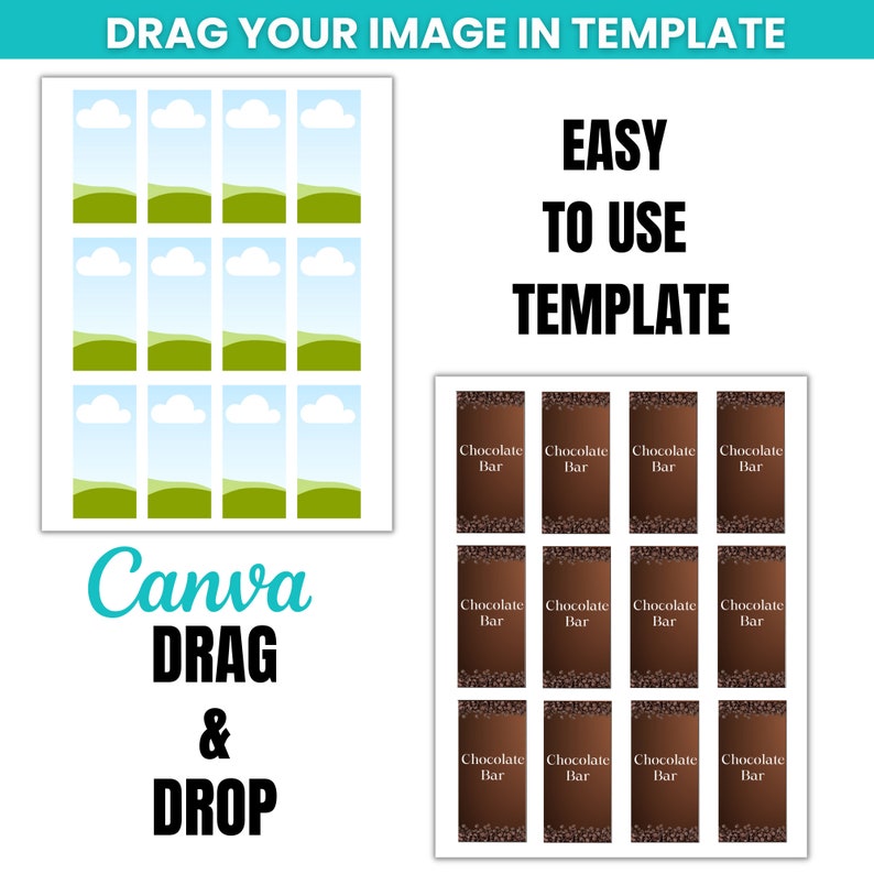 Mini Chocolate Bar Wrapper Template: Canva Editable Party Favor ...