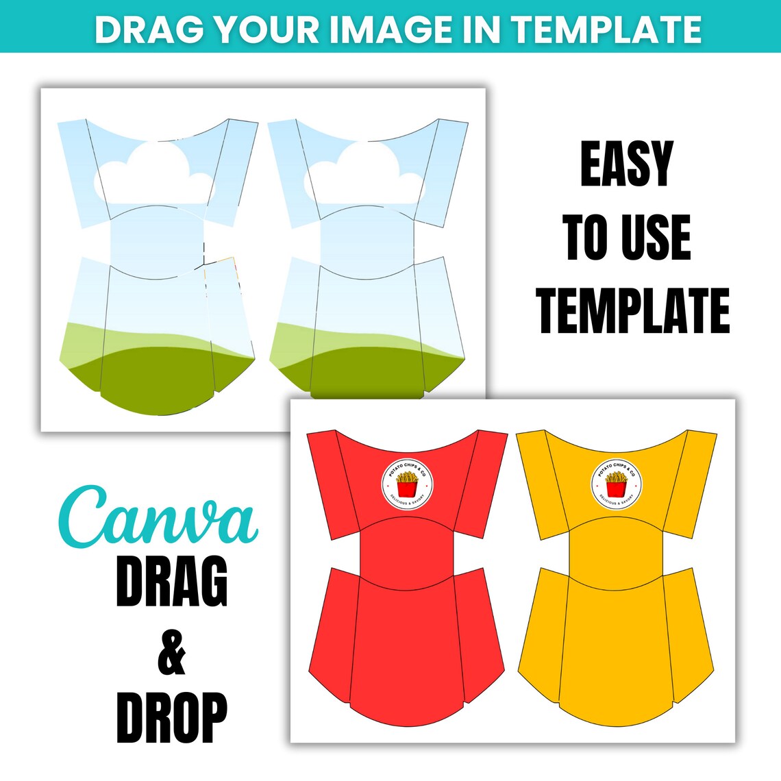 French Fry Box SVG Template: Snack Box, Cricut & Canva (digital ...