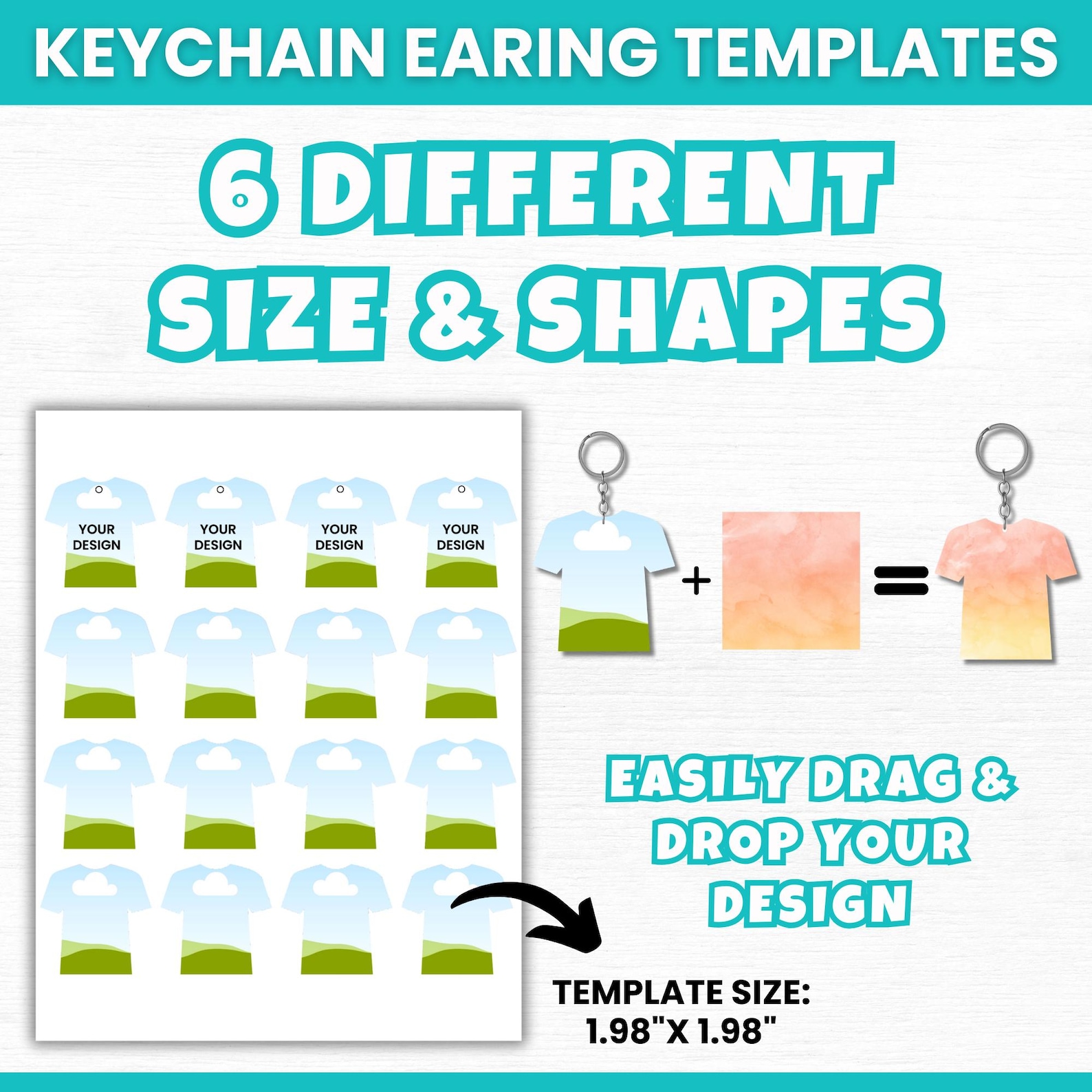Keychain Earring Template, Earring Keychain , Keychain Sublimation,t ...