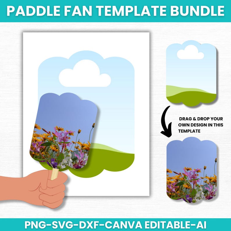 Paddle Fan Template Bundle SVG, Hand Heart Fan (digital Download) - Etsy