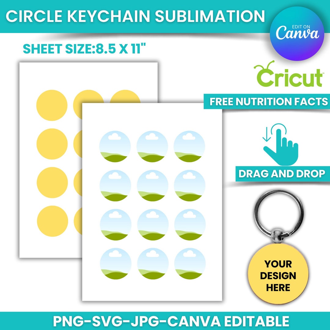 2 Inch Circle Keychain Template, Keychain Sublimation Template Circle ...