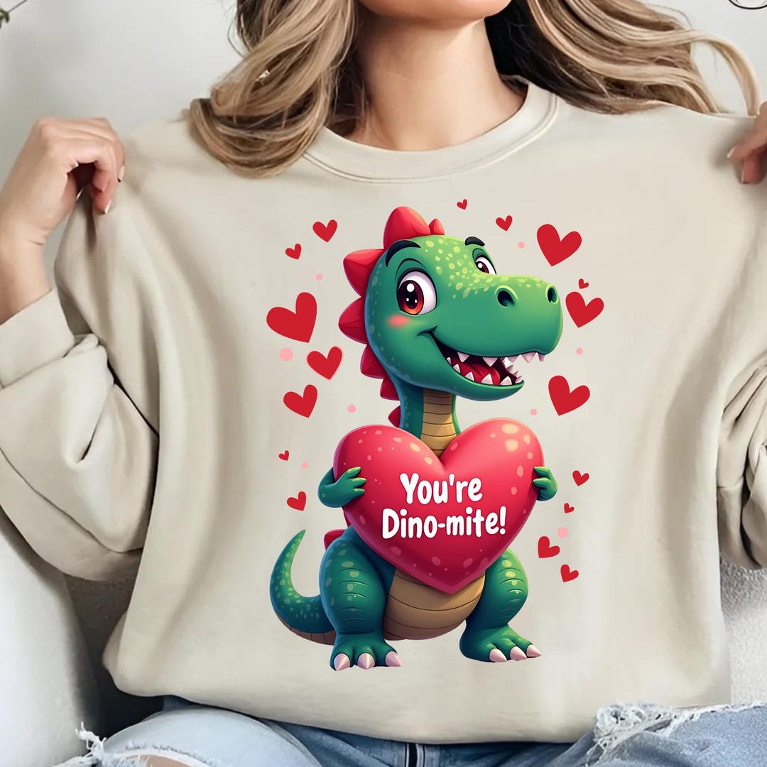 Dino-mite Valentine's Day PNG: Dinosaur Love Design (digital Download ...