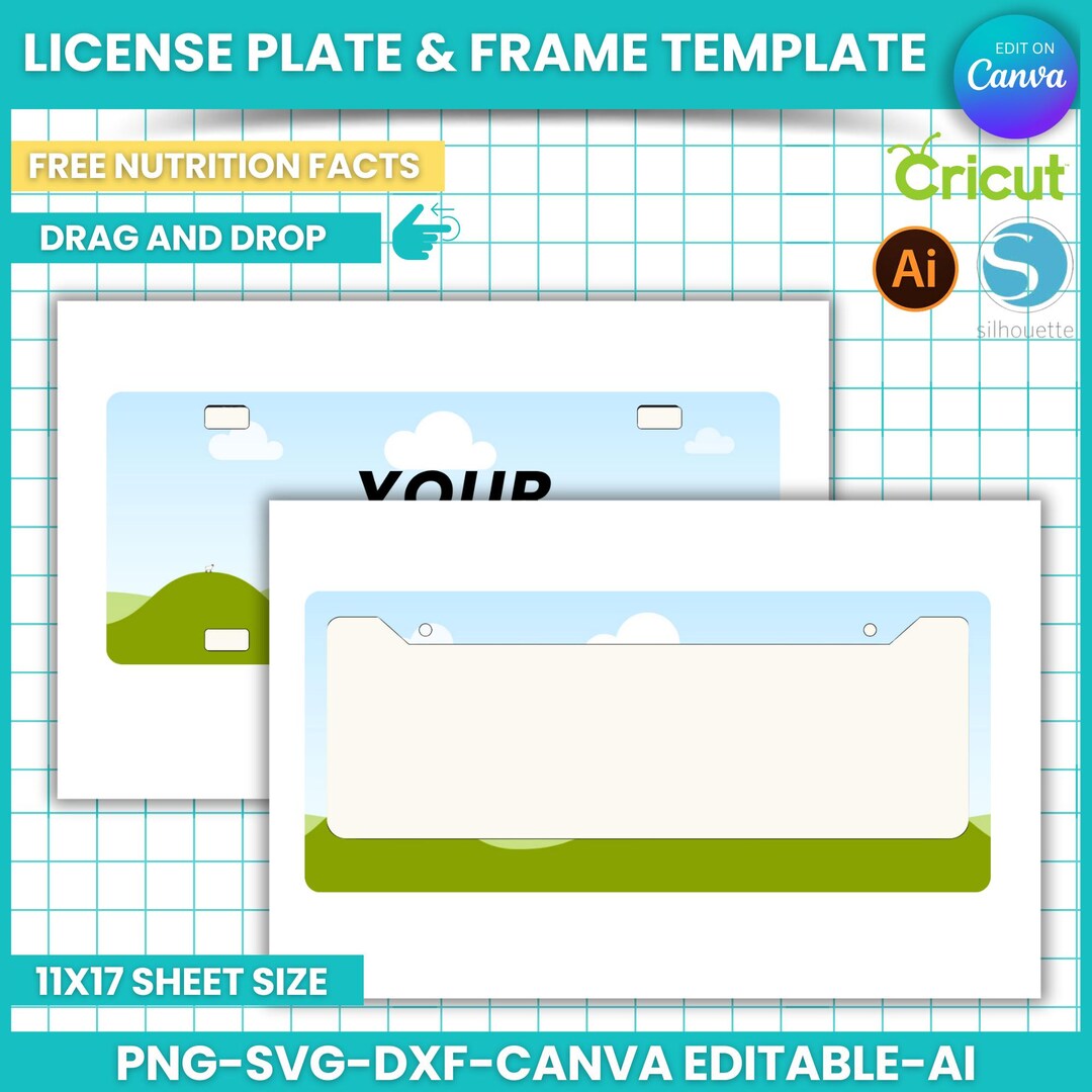 Car License Plate Sublimation Template: Editable Canva Design (SVG, PNG ...