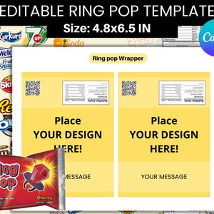 Ring Pop Template Ring Pop Wrapper Ring Pop Wrapper - Etsy