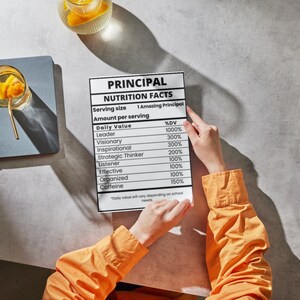 Principal Nutrition Facts SVG: Printable Gift, Mug Design (digital ...