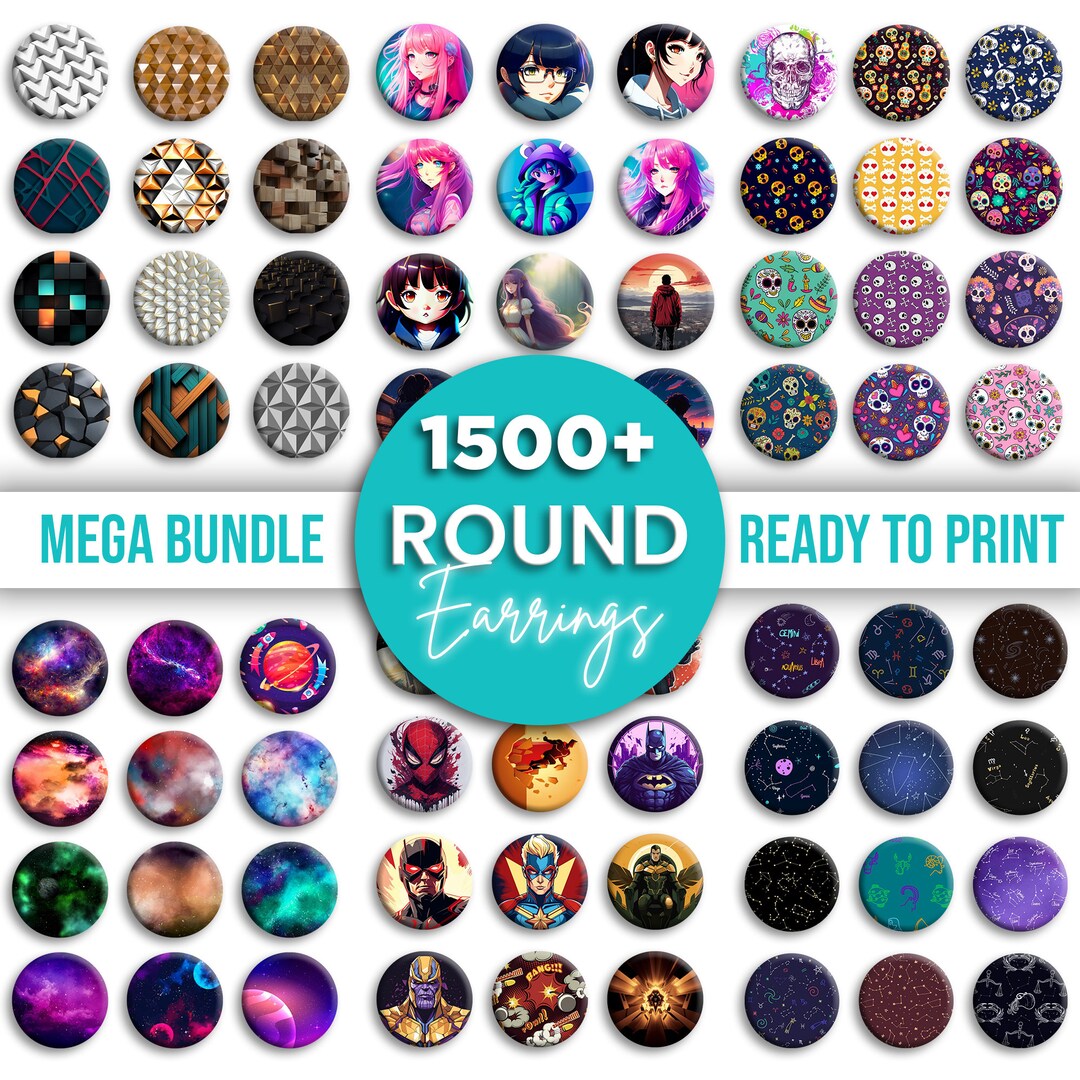 1500+ Round Earring Sublimation Design Bundle (PNG Digital Download) - Etsy