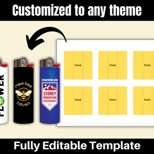 Lighter Label Template Lighter Wrapper Template Sublimation - Etsy