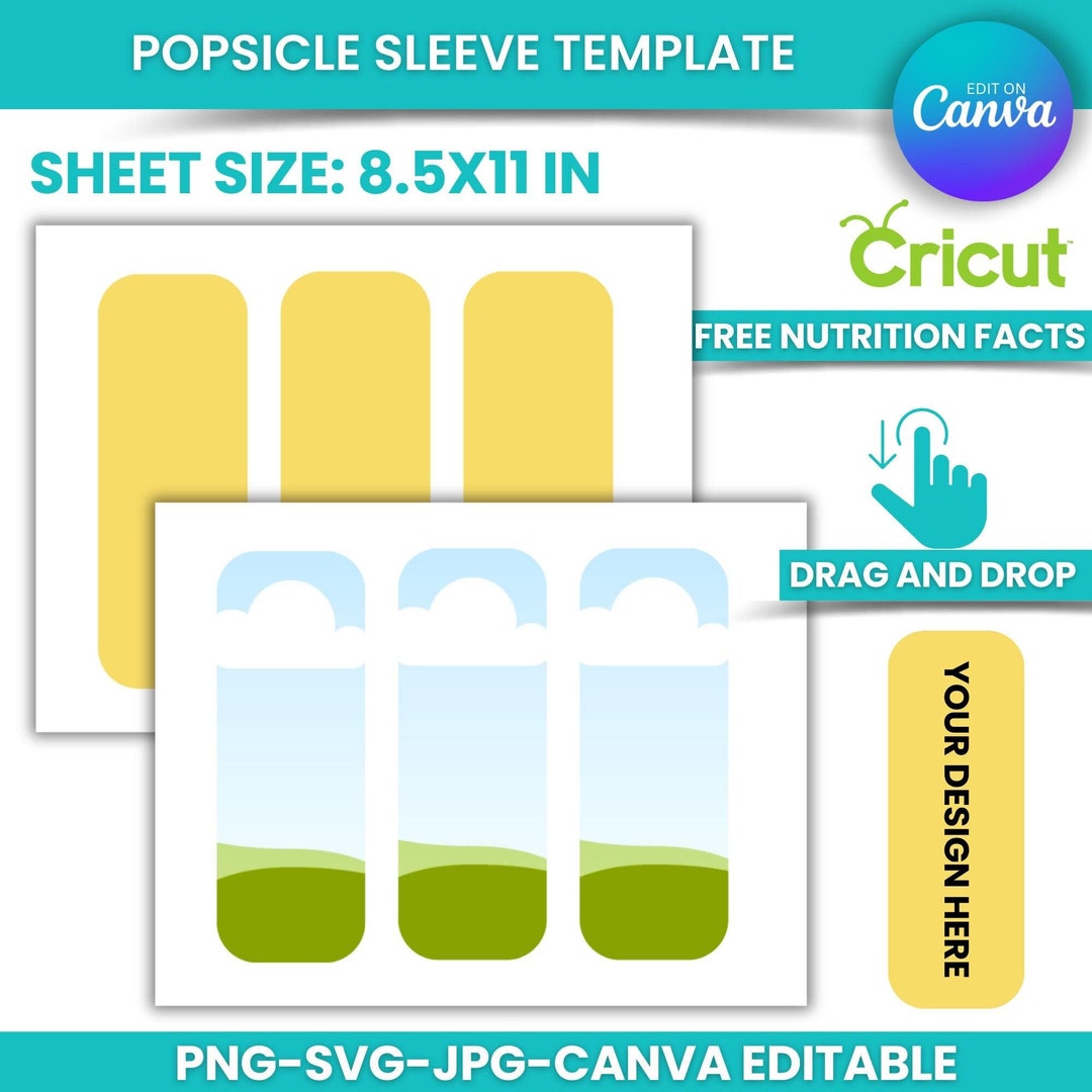 Popsicle Sleeve Template, New Style Popsicle Sleeve Labels, Canva ...