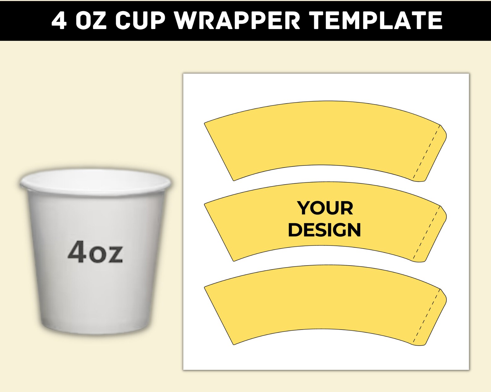 Paper Cup Wrapper Template Paper Coffee Cup Template Paper - Etsy UK