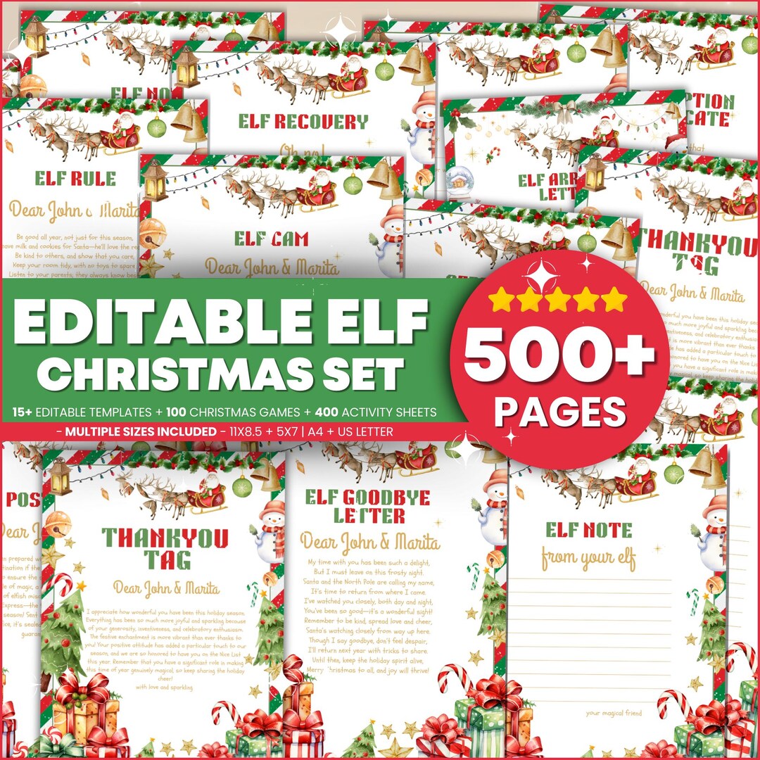 Editable Elf Letter Bundle: Christmas Arrival, Welcome, and Goodbye ...