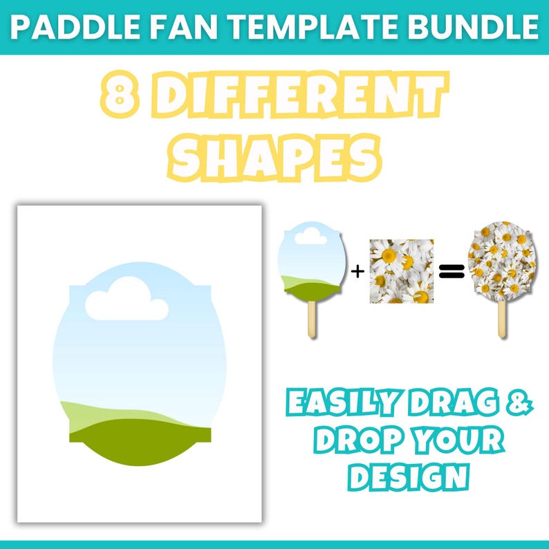 Paddle Fan Template Bundle SVG, Hand Heart Fan (digital Download) - Etsy