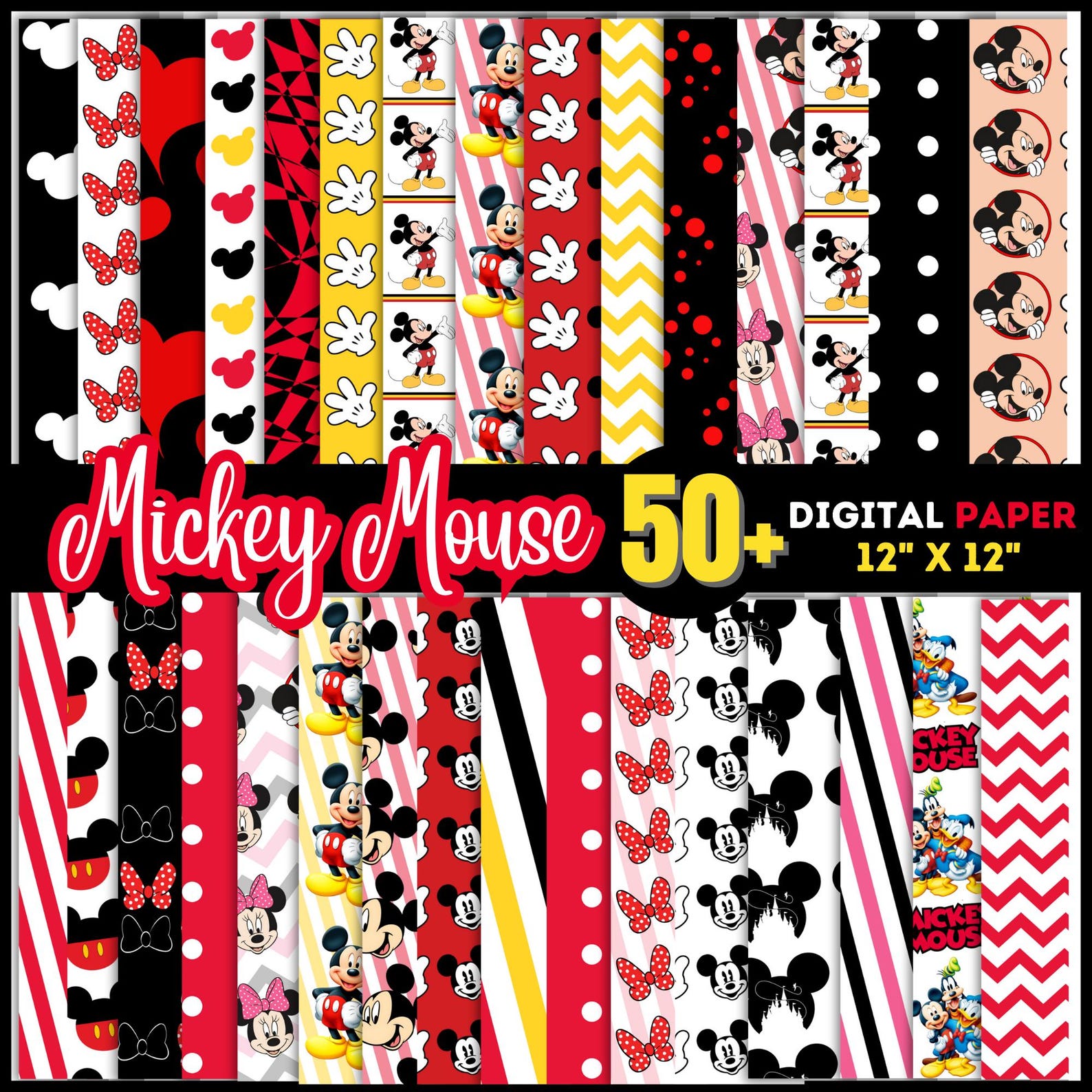 50 Digital Scrapbooking Papers 300 DPI Maximum Quality, Disney-inspired ...