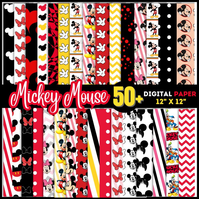 50 Digital Scrapbooking Papers 300 DPI Maximum Quality, Disney-inspired ...