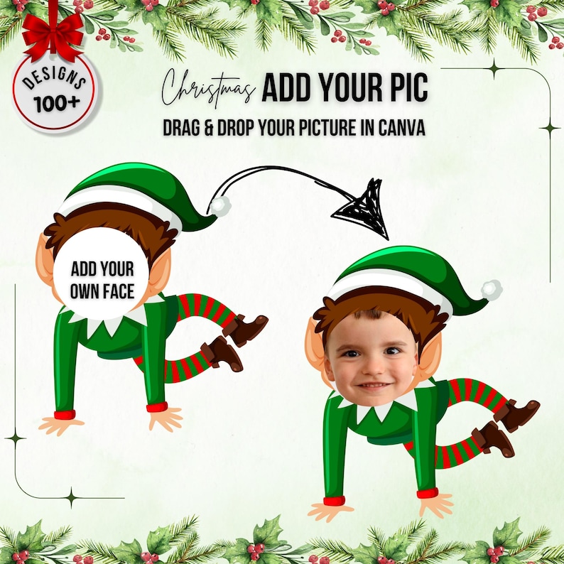 Christmas Elf Face PNG Bundle: DIY Photo Crafts (digital Download) - Etsy