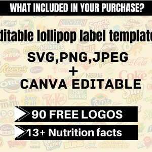 Editable Lollipop Label Template Lollipop Label Template SVG Printable ...