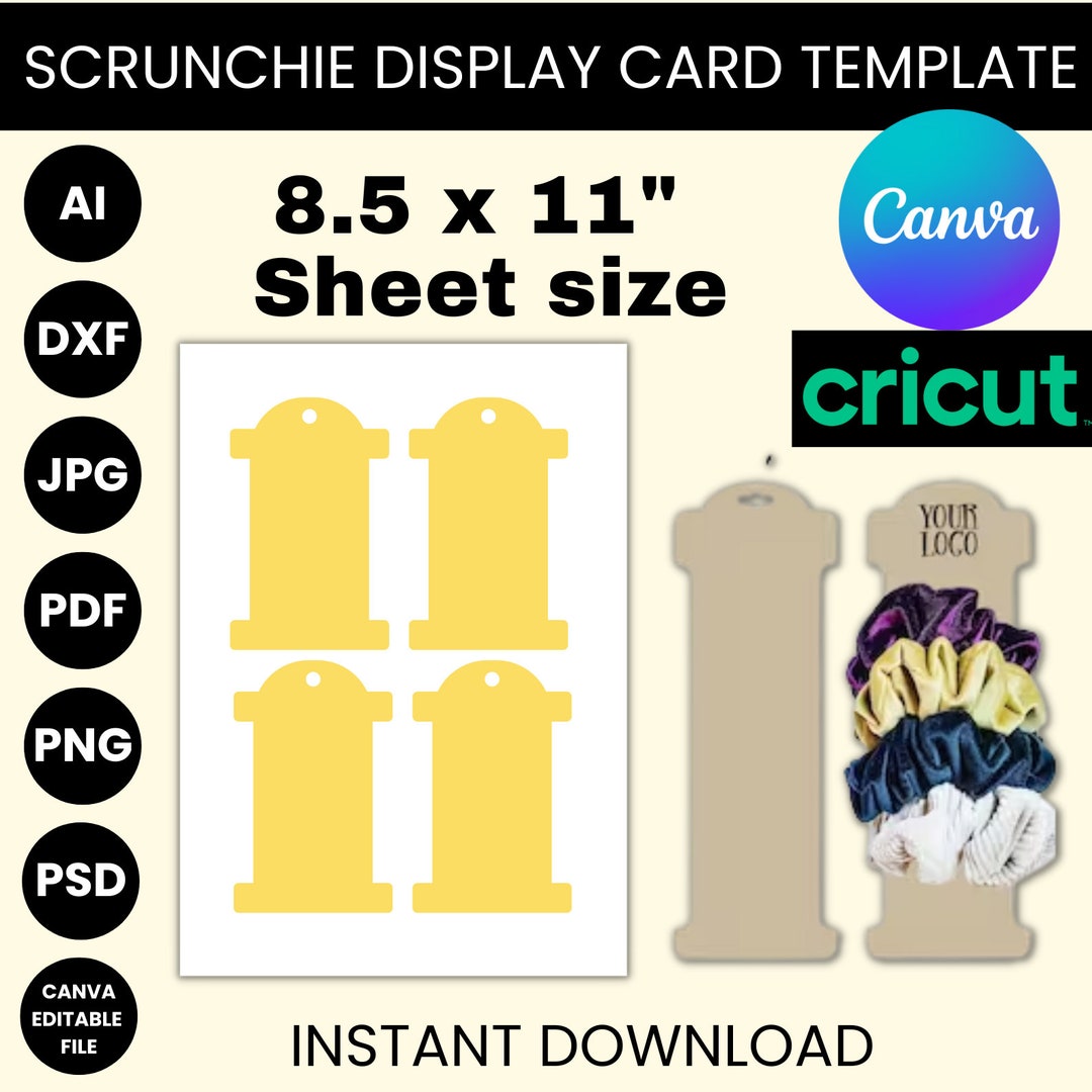 Scrunchie Display Card Template Scrunchie Display Card Svg - Etsy