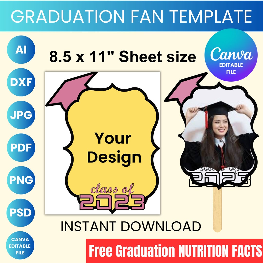 Pink Graduation Fan Template Scroll Fan Template PSD SVG - Etsy