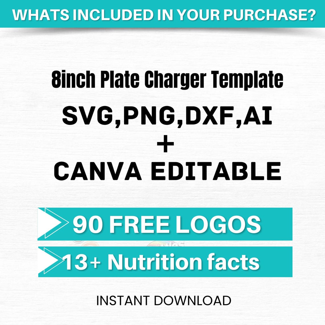 8 Inch Plate Charger Template: Editable Canva Insert (digital Download ...