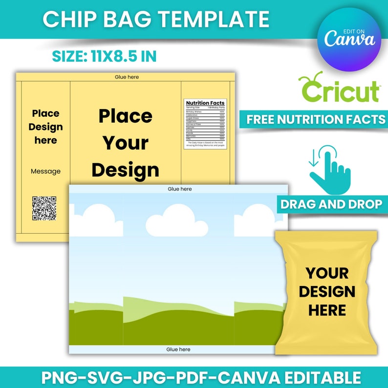 Customizable Chip Bag Template: Party Favor Label (canva Editable) - Etsy