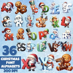 Christmas Alphabet PNG, Christmas Font Alphabets, Winter Letters Clip ...