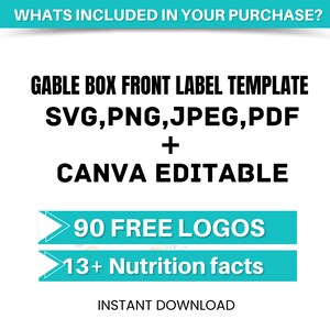 Gable Box Front Label Template, Gable Box Label, Gable Box Svg, Box Svg ...