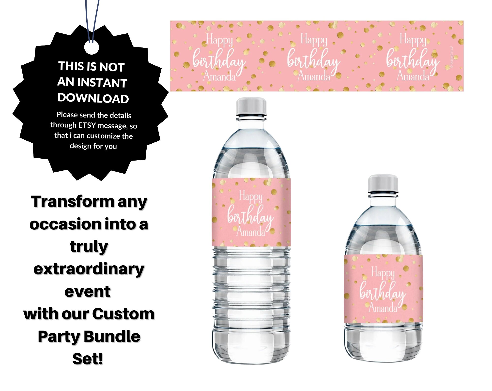 Custom Party Label Template, Any Design (digital File) - Etsy