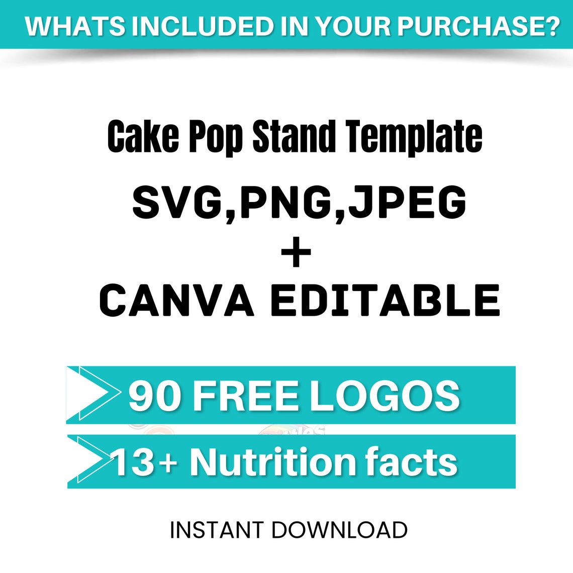 Cake Pop Stand Template: Sublimation Box SVG, Canva Editable (instant ...
