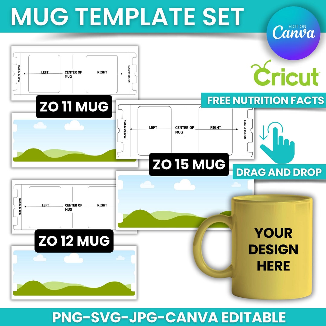 11,12,15 Oz Mug Template, Full Wrap Mug Template, 11oz Mug Template ...