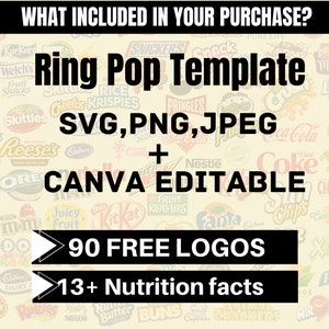 Ring Pop Template Ring Pop Wrapper Ring Pop Wrapper - Etsy