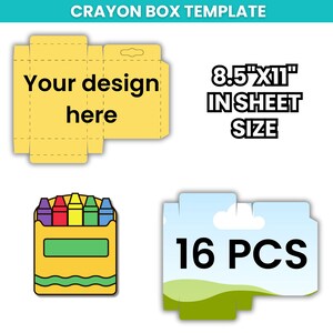 Crayon Box Template: Party Favor Gift Box SVG PNG PDF (canva Editable ...