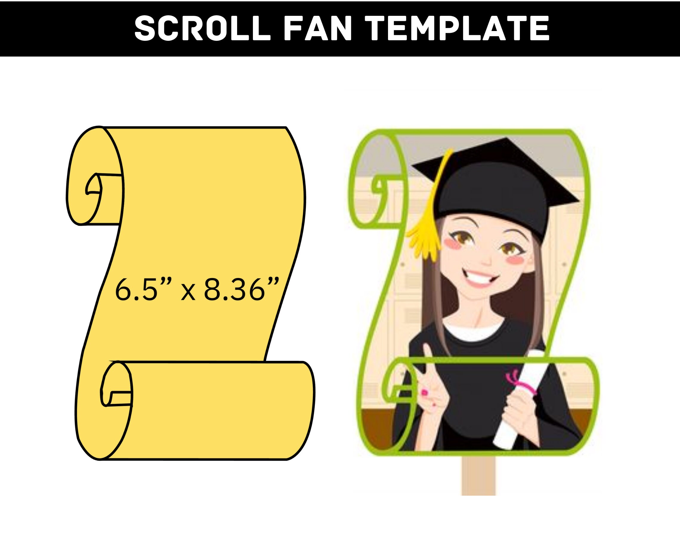 Graduation Scroll Fan Templates SVG College celebration - Etsy UK