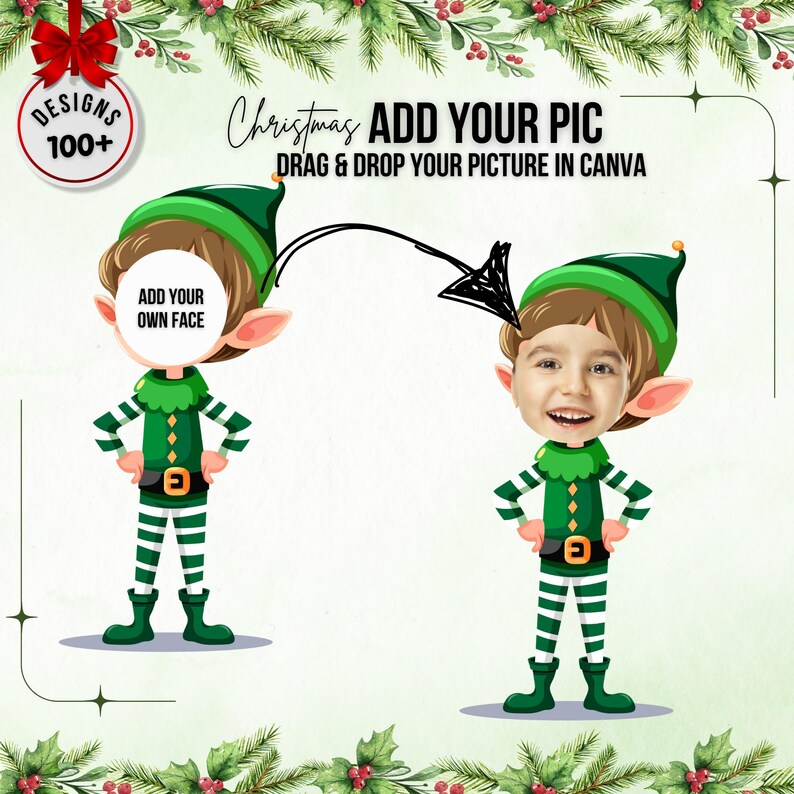 Christmas Elf Face PNG Bundle: DIY Photo Crafts (digital Download) - Etsy