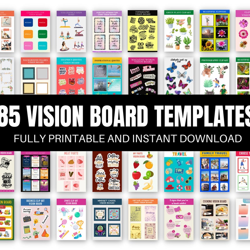 Vision Board Clipart - Etsy