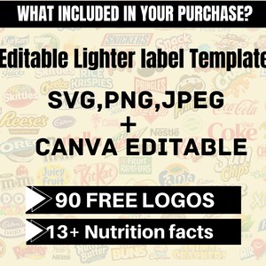 Lighter Label Template Lighter Wrapper Template Sublimation - Etsy