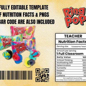 Ring Pop Template Ring Pop Wrapper Ring Pop Wrapper - Etsy