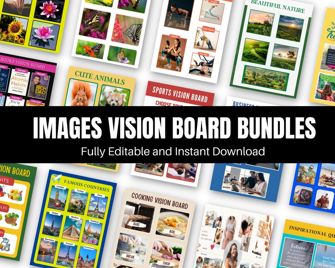 2023 Vision Board Printables 85 Pages, Words, Affirmation Cards & More ...