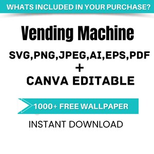 Editable Vending Machine Template: 1000+ Wallpapers, Canva, Cricut ...