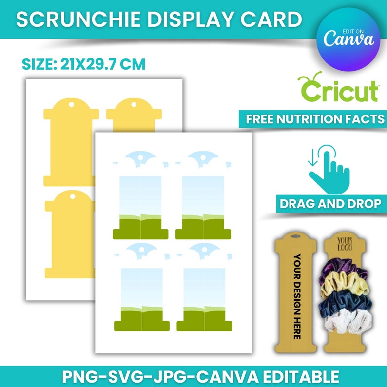 Scrunchie Tag Template: Printable Label, Canva Editable (digital ...