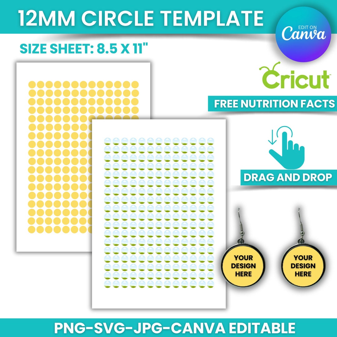 Circle Template Bundle, Blank Circle Label Template, Multipurpose ...