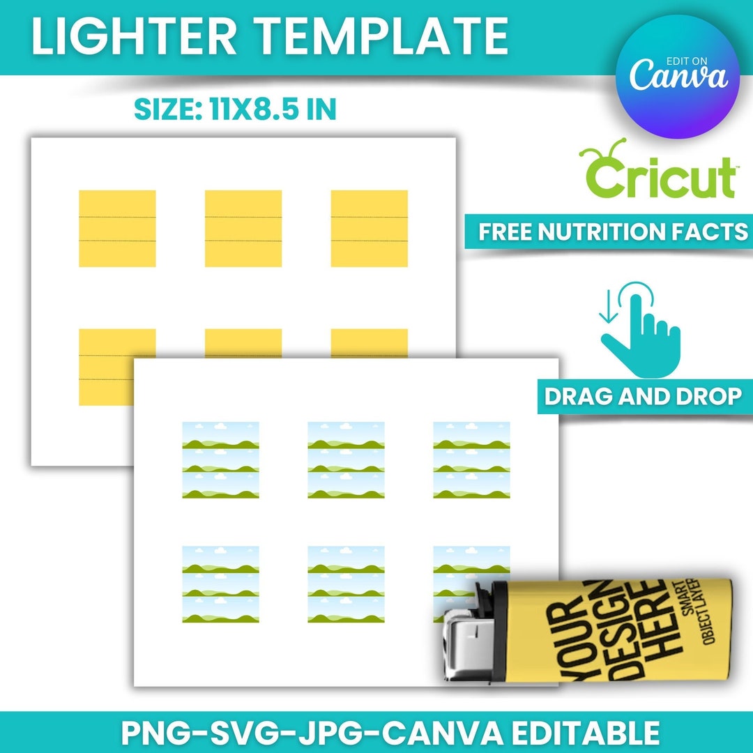Lighter Label Template, Lighter Wrapper Template, Sublimation Template ...