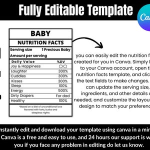 Baby Nutrition | Baby Facts | Instant Download | Editable Nutrition ...