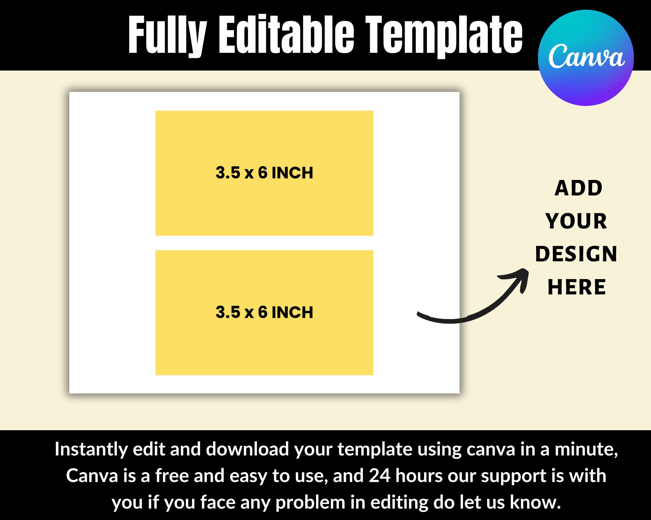 6x3.5 Gable Box Label Template Canva Editable DIY Birthday - Etsy