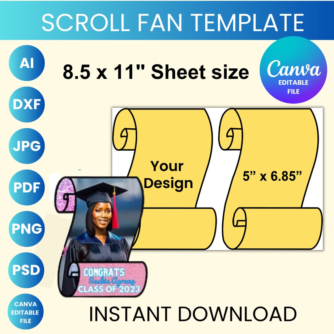 Graduation Scroll Fans Graduation Fans Grad Fan Custom Fan Graduation ...
