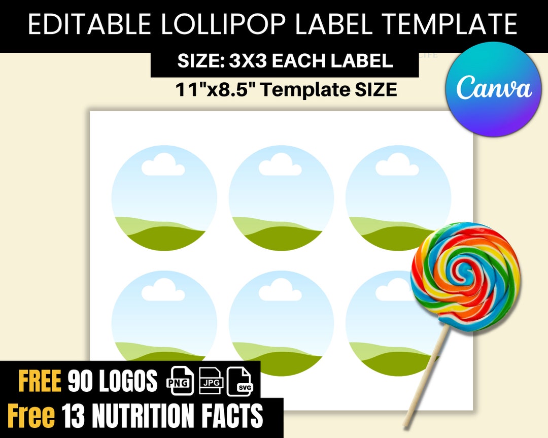Editable Lollipop Label Template Lollipop Label Template SVG Printable ...