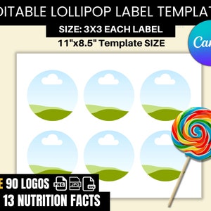 Editable Lollipop Label Template Lollipop Label Template SVG Printable ...