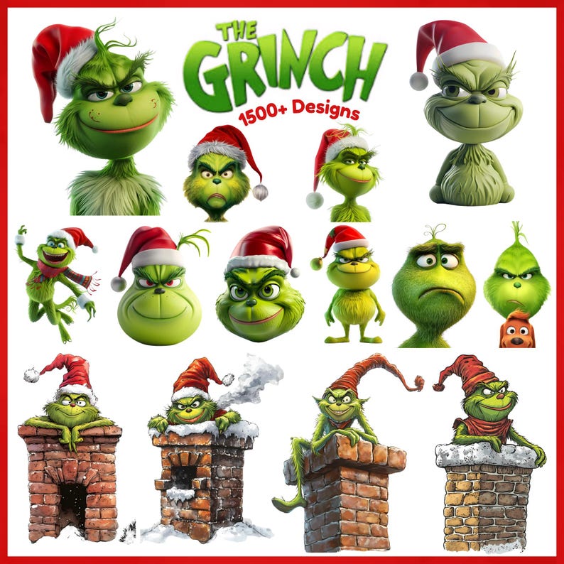 1500+ Christmas Grinch PNG SVG Bundle: Retro Designs (instant Download ...